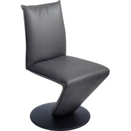 K+w Komfort & Wohnen Esszimmerstuhl, B:52cm H:94cm T:63cm, grau, K+W KOMFORT & WOHNEN, Cloud: Nappaleder pigmentiert, Glattleder, 0, 9/1, 1mm, elegantes Leder mit Wolkung