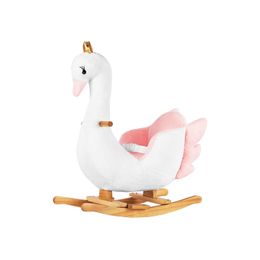 Kikka boo Schaukeltier Schwan mit Sitz, Holzgriffe, Holzsockel, ab 12 Monate wei&szlig;
