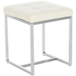 CLP Edelstahl-Sitzhocker Barci Kunstleder I Moderner Hocker Mit Hochwertiger Polsterung Und Bodenschonern I In Vielen Farben