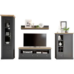Wohnwand OTTO HOME, B:334cm, grau, Wohnzimmer, Kastenm&ouml;bel-Sets, "Westminster, Anbauwand im Landhausstil, Komplettset, Wohnzimmer-Set", Set besteht