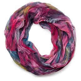 styleBREAKER Damen Loop "Loop mit Feder Muster", pink, Modisch, Obermaterial: 100% Viskose CV., Modet&uuml;cher