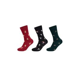 Fun Socks Herren Socken "Christmas in Box 3er Pack", Gr. 36candy_canes_cheers, 70% Baumwolle, 28% Polyester, 2% Elasthan, gemustert, Socken, 3er Pack