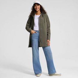 LANDS' END Leichte laminierte Regenjacke, Damen, size: regular, Gr&uuml;n, Polyester, by Lands' End