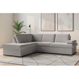 Sit & More Ecksofa SIT & MORE, B:238cm H:82cm T:202cm, grau, 95% Polyester, 5% Polyamid, Wohnzimmer, Sofas, "Moreno L-Form, B: 238 cm", mit Armteilverstellung,