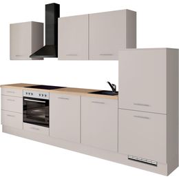 K&uuml;chenzeile IMPULS K&Uuml;CHEN, B:300,2cm H:220,6cm T:60cm, beige, Komplettk&uuml;chen-Sets, ""Kopenhagen", Ausrichtung w&auml;hlbar, Schubk&auml;sten mit Soft-Close",