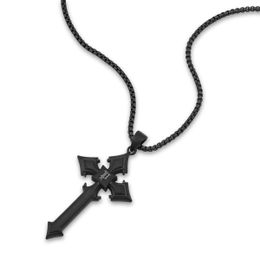 Police Herren Kette mit Anh&auml;nger "Covenant Kreuz", Edelstahl, L: 55 B: 2mmschwarz, edelstahlfarben, Edelstahl, B:2mm, Halsketten