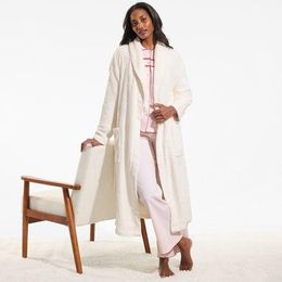 LANDS' END Bademantel mit Schalkragen in Petite-Gr&ouml;&szlig;e f&uuml;r Damen, Damen, size: petite, Elfenbein, Polyester, by Lands' End