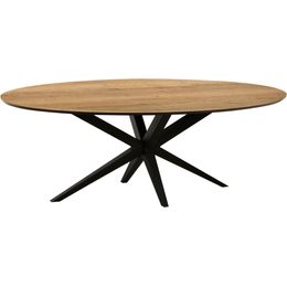 Esstisch OMG DESIGN, B:275cm H:77cm T:130cm, braun, Tische, "Wellington", Hochwertige Melamin-Tischplatte mit Metallgestell