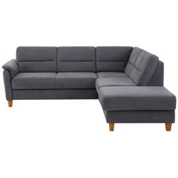 Ecksofa Home Affaire, B:236cm H:89cm T:212cm, grau, 100% Polyester;Struktur (100% Polyester);Luxus-Microfaser in Lederoptik (100% Polyester),