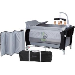 BABYGO Baby Baby-Reisebett "Sleeper Deluxe, black", schwarz, Kunststoff, Polyester, Babybetten, mit Musik-Mobile