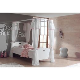 Himmelbett Vipack, B:96cm, wei&szlig;, Betten, "Amori, Liegefl&auml;che 90/200 cm, inkl. Himmelgest&auml;nge", ohne Textilvorhang, stabil und standfest gebaut, wei&szlig;