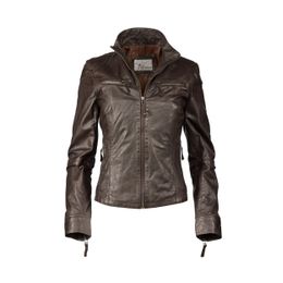 7eleven Damen Lederjacke "SEEviana", braun, Gr. 46, uni, Obermaterial: 100% Lammleder LEL. Futter: 100% Polyester PES. 100% Polyester PES., Jacken,