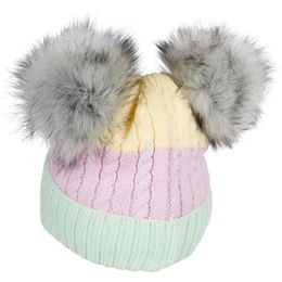 styleBREAKER Jungen Bommelm&uuml;tze "Gestreifte Kinder Bommelm&uuml;tze mit zwei Bommel", gr&uuml;n, Modisch, 100% Polyacryl PAN., M&uuml;tzen