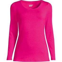LANDS' END Baumwolle/Modal-Shirt mit Ballett-Ausschnitt f&uuml;r Damen in Petite-Gr&ouml;&szlig;e, Damen, size: petite, Pink, Baumwolle Modal, by Lands' End