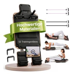 ArtSport&reg; Pilates Reformer Board Movea in Schwarz - Ganzk&ouml;rper-Fitnessger&auml;t mit 6 Trainingsb&auml;ndern, Mini Reformer inkl. 52 x Trainingsvideos