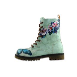 Goby Schn&uuml;rstiefel 'WMAT116' Damen Gr&ouml;&szlig;e 39 t&uuml;rkis / mischfarben