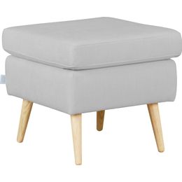 Hocker OTTO HOME, B:58cm H:49cm T:58cm, grau, Samtcord (92% Polyester 8% Polyamid);Struktur (100% Polyester);Struktur Hahnentritt (100%