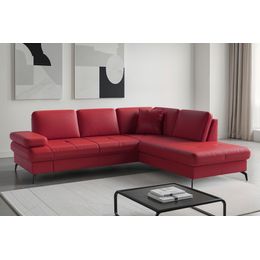 Sit & More Ecksofa SIT & MORE, B:238cm H:83cm T:202cm, rot, Wohnzimmer, Sofas, "Morris Jubi, Ottomane, Breite 238 cm", mit Armteilfunktion, wahlweise mit
