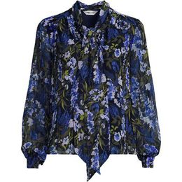 LANDS' END Chiffonbluse mit abnehmbarer Schleife f&uuml;r Damen, Damen, size: regular, Blau, Polyester, by Lands' End