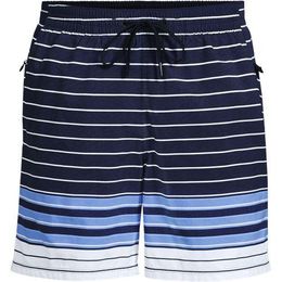 LANDS' END Badeshorts mit Hydroliner f&uuml;r Herren, 18 cm, Herren, size: regular, Blau, by Lands' End