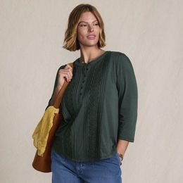LANDS' END Shirt aus Baumwolle/Modalmix mit 3/4-&Auml;rmeln, Damen, size: regular, Gr&uuml;n, Baumwolle Modal, by Lands' End