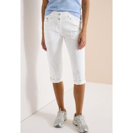 Cecil Damen 3/4-Hosewei&szlig;, Gr. 36, unifarben, Web, 98% Baumwolle, 2% Elasthan, Hosen, aus Baumwolle mit Stretchanteil