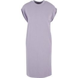 Urban Classics Damen Shirtkleid "Urban Classics Ladies Light Terry Dress", lila, Gr. 4XL, unifarben, 100% Baumwolle, Kleider