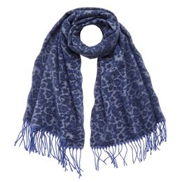 Lascana Damen Schal, blau, gemustert, Strick, Kunstfaser, Modet&uuml;cher, Winterschal, Damenschal, Modeschal, Fransenschal VEGAN