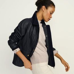 LANDS' END Wachsjacke f&uuml;r Damen, Damen, size: regular, Blau, Baumwolle, by Lands' End