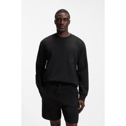 BOSS Green Herren Sweatshirt, schwarz, Gr. XL, unifarben, Sweatware, Obermaterial: 88% Baumwolle, 12% Polyester, Sweatshirts, Rundhalsausschnitt,