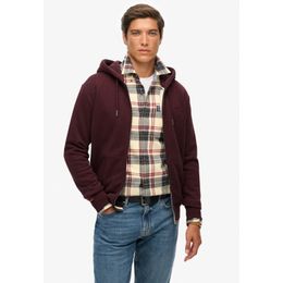 Superdry Herren Kapuzensweatjacke "ESSENTIAL LOGO ZIP HOODIE HB", rot, Gr. XXXL, meliert, angeraute Sweatware, Obermaterial: 60% Baumwolle, 40%