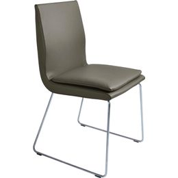 K+w Komfort & Wohnen Esszimmerstuhl, B:50cm H:88cm T:55cm, beige, K+W KOMFORT & WOHNEN, Bronco: Nappaleder pigmentiert, Dickleder, 1, 3/1, 5mm, mit rustikal gek&ouml;rnten