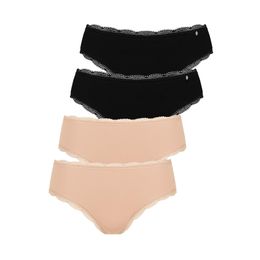 LISCA Damen Brasilslip "4er Pack Damen Brazilian Slip Everyday", Gr. S, bunt, Obermaterial: 75% Baumwolle CO. 15% Polyamid PA. 10% Elasthan EL.,