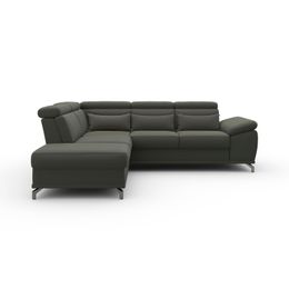 Sit & More Ecksofa SIT & MORE, B:274cm H:87cm T:230cm, grau, 100% Polyester, Wohnzimmer, Sofas, "Cabrio L-Form, B: 274 cm, mit Sitztiefen-, Arm- &