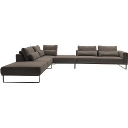 Ecksofa Musterring, B:398cm H:88cm T:290cm, braun, 85% Polyester, 15% Viskose, Wohnzimmer, Sofas, "JustB PM100 bequem, modern, elegant und viel