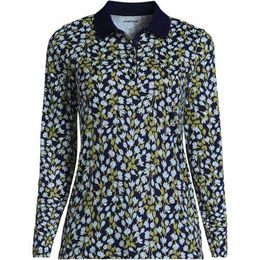 LANDS' END Supima-Poloshirt mit langen &Auml;rmeln f&uuml;r Damen in Plus-Gr&ouml;&szlig;e, Damen, size: plus, Blau, Baumwolle, by Lands' End