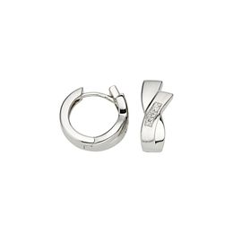 Firetti Damen Paar Creolen "Schmuck Geschenk Silber 925 Ohrschmuck Ohrringe Kristall", 15mm, Silber 925 (Sterlingsilber), silber, Silber 925