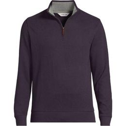 LANDS' END Rei&szlig;verschluss-Pullover aus Bedford-Ripp f&uuml;r Herren, Herren, size: regular, Rot, Baumwolle, by Lands' End