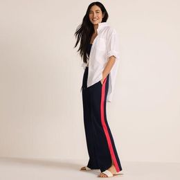 LANDS' END Gerade Jerseyhose mit Kontraststreifen f&uuml;r Damen, Damen, size: regular, Blau, Baumwolle, by Lands' End