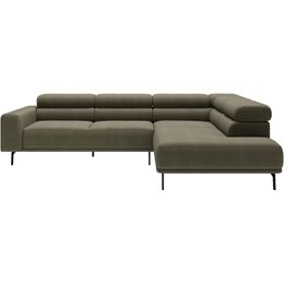Sch&ouml;ner Wohnen Kollektion Ecksofa, B:276cm H:71cm T:219cm, braun, SCH&Ouml;NER WOHNEN-KOLLEKTION, 100% Polyester, Wohnzimmer, Sofas, "Tossa, Modernes Design trifft smarte