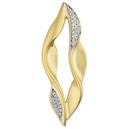 Jobo Damen Kettenanh&auml;nger "Anh&auml;nger 39 mm lang", SI = kleine Einschl&uuml;sse, Diamanten Gelbgold 585, gold, Diamanten, Gelbgold 585, Schmuckanh&auml;nger, 14