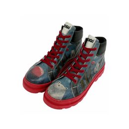 DOGO Damen Winterboots "Adriana Rain Waters My Soul Damen Stiefeletten, Adriana Brick In", Gr. 36, grau, Lederimitat, Schuhe, Handgefertigt
