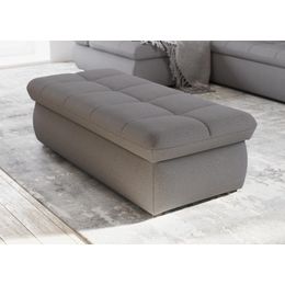 Polsterhocker DOMO collection, B:136cm H:43cm T:64cm, grau, 95%Polyester, 5% Polyamid, Hocker, "MORIC 136x64 cm, praktisch und komfortabel",