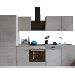 K&uuml;chenzeile respekta, B:280cm H:200cm T:60cm, grau, Komplettk&uuml;chen-Sets, "Malia", Breite 280 cm, 85 cm Arbeitsh&ouml;he, in exklusiver Konfiguration f&uuml;r