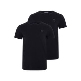Chiemsee Herren T-Shirtschwarz beauty, Gr. S, unifarben, 100% Baumwolle, Shirts, - im vorteilhaften Doppelpack
