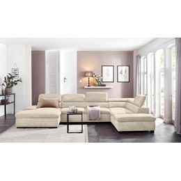 Wohnlandschaft OTTO HOME, B:350cm H:73cm T:228cm, beige, 90% Polyester, 10% Polyamid;Microfaser in Antiklederoptik (100% Polyester);Luxus-Microfaser