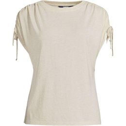 LANDS' END Leinenmix-Shirt mit geraffter Schulter in Petite-Gr&ouml;&szlig;e f&uuml;r Damen, Damen, size: petite, Beige, Leinen/Viskose, by Lands' End