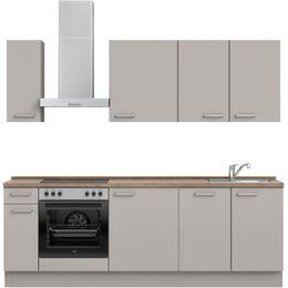 K&uuml;chenzeile Nobilia, B:240,3cm H:216,6cm T:60cm, grau, Komplettk&uuml;chen-Sets, ""Touch I", NEU: individuell anpassbar mit gratis Profi-Beratung",