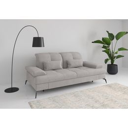 Sit & More 2,5-Sitzer SIT & MORE, B:202cm H:90cm T:122cm, silber, 90% Polyester, 10% Polyamid, Sofas, "Amica, inkl. Sitztiefenverstellung und
