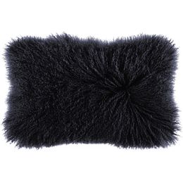 Dekokissen Pad, B:30cm L:50cm, schwarz, Lammfell, Polyester, Dekokissen_Sitzkissen_Kissenh&uuml;llen, "GLORY, Kissenh&uuml;lle", echtes Lammfell, extravagant